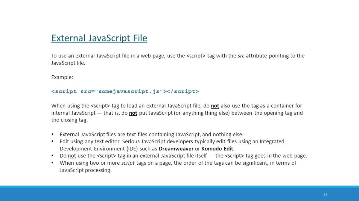 External JavaScript file – CodeBridePlus.com