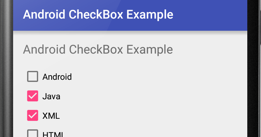 Android CheckBox Example CodeBridePlus