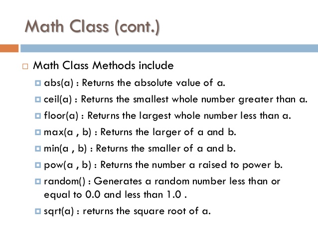 Java Math Class CodeBridePlus